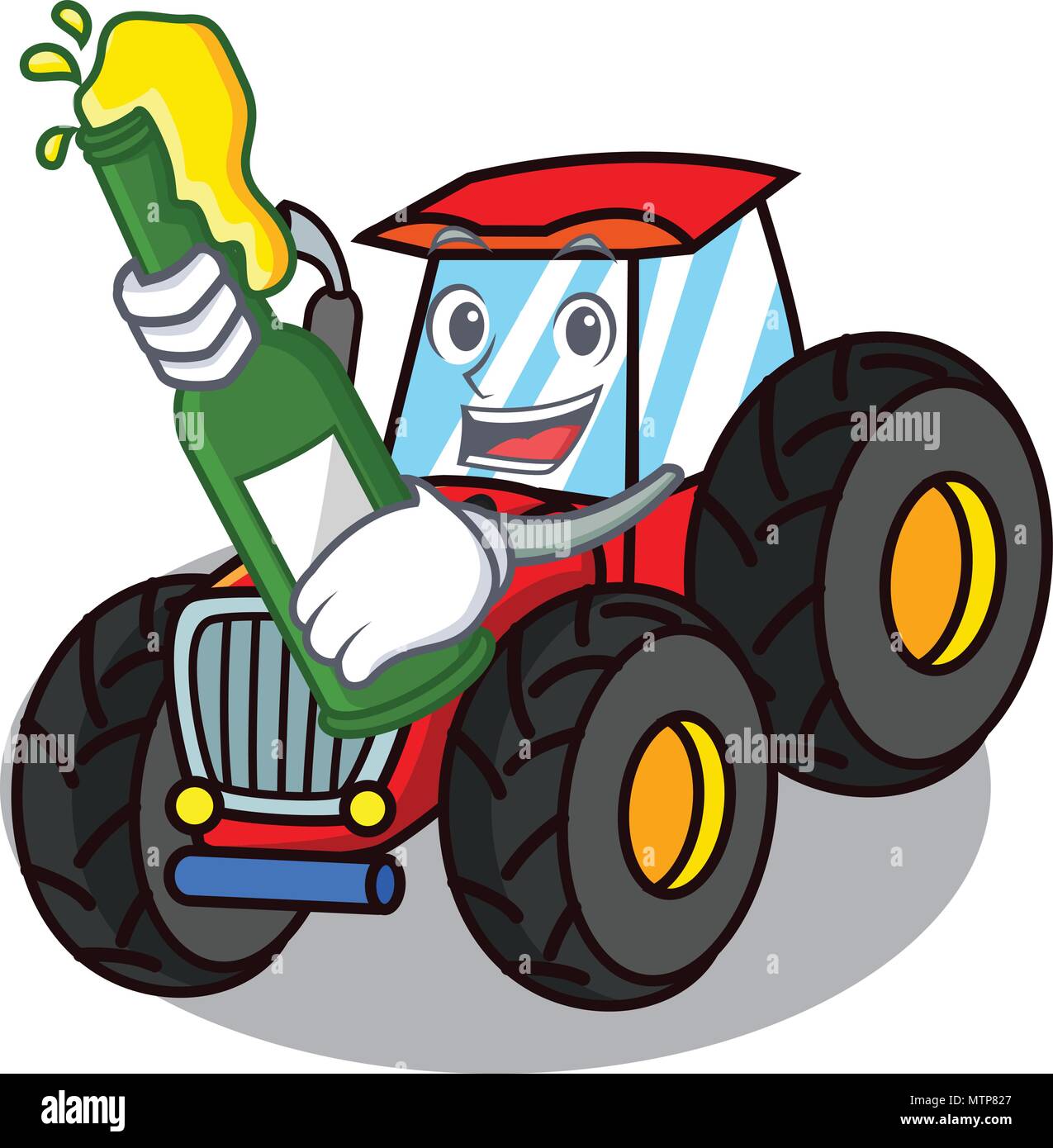 With beer tractor mascot cartoon style Stock Vector Image & Art - Alamy