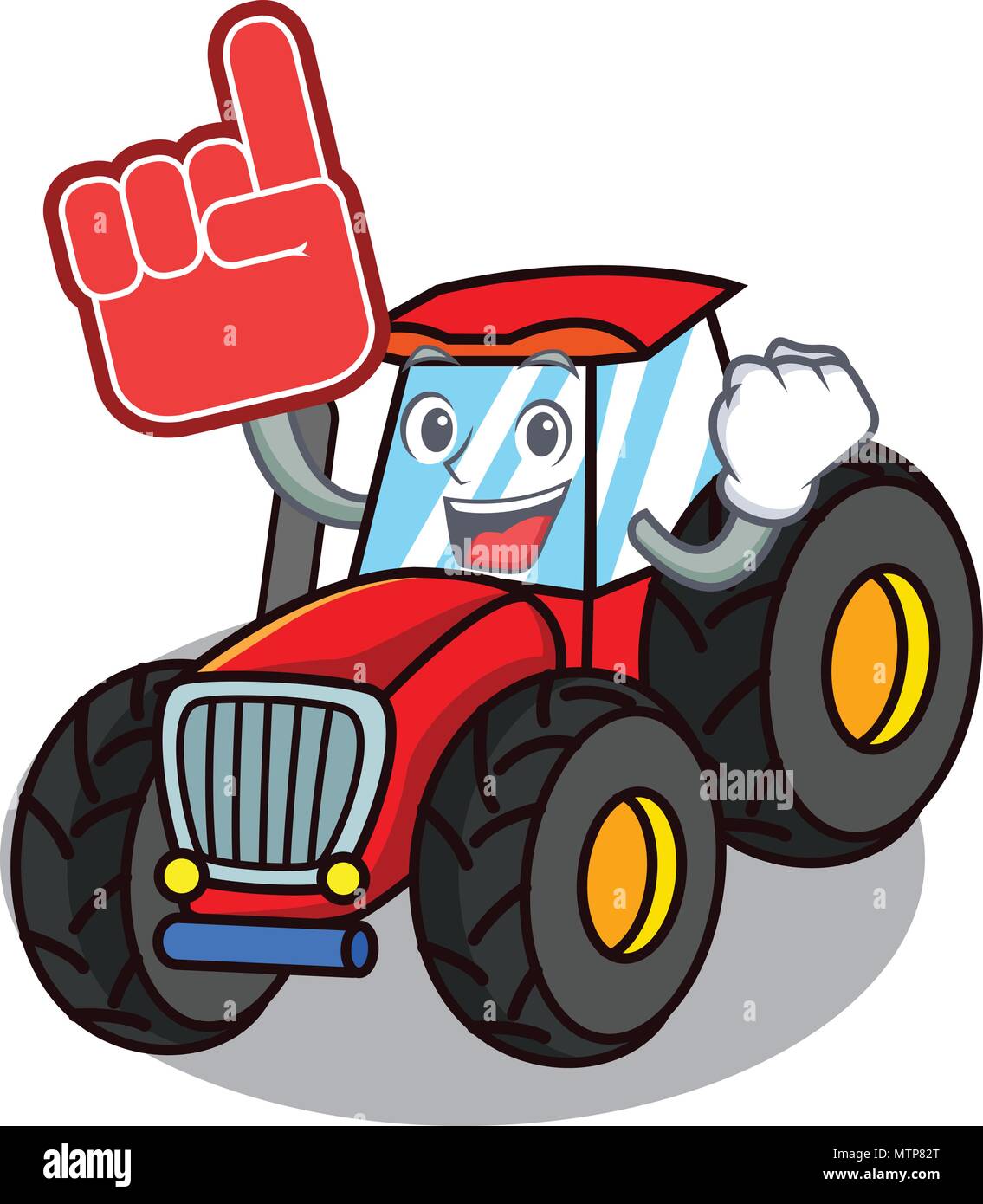 Foam finger tractor mascot cartoon style Stock Vector Image & Art - Alamy