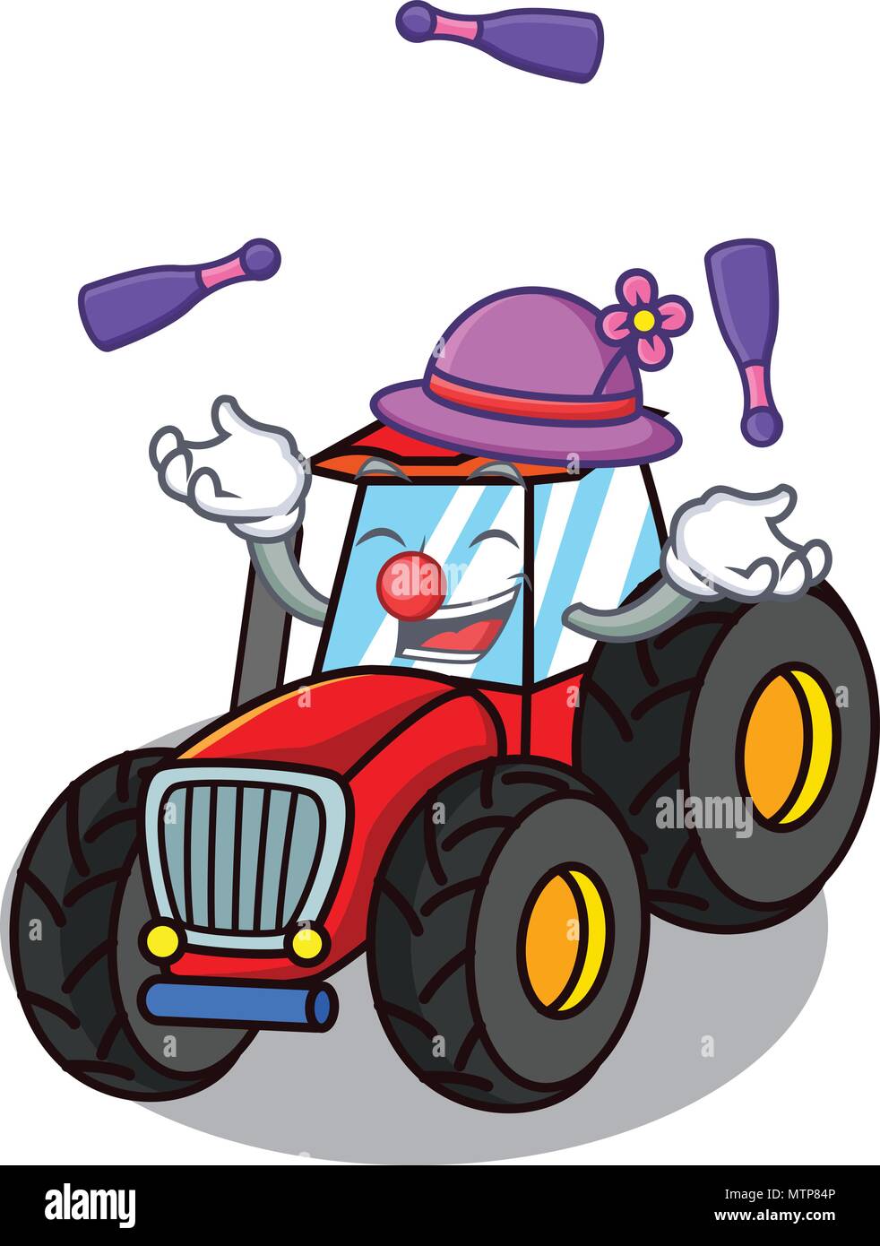Juggling tractor mascot cartoon style Stock Vector Image & Art - Alamy