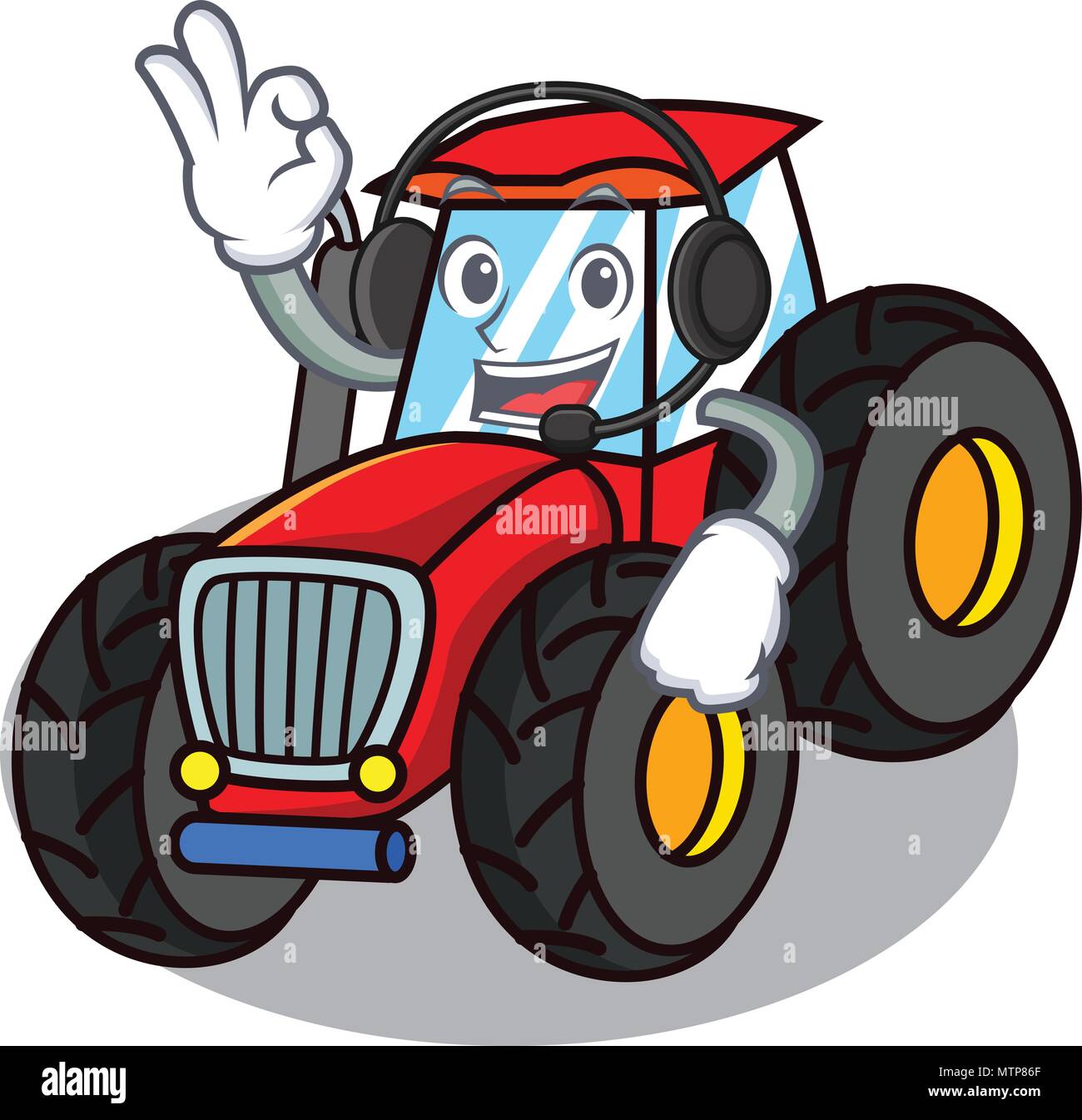 With headphone tractor mascot cartoon style Stock Vector Image & Art ...