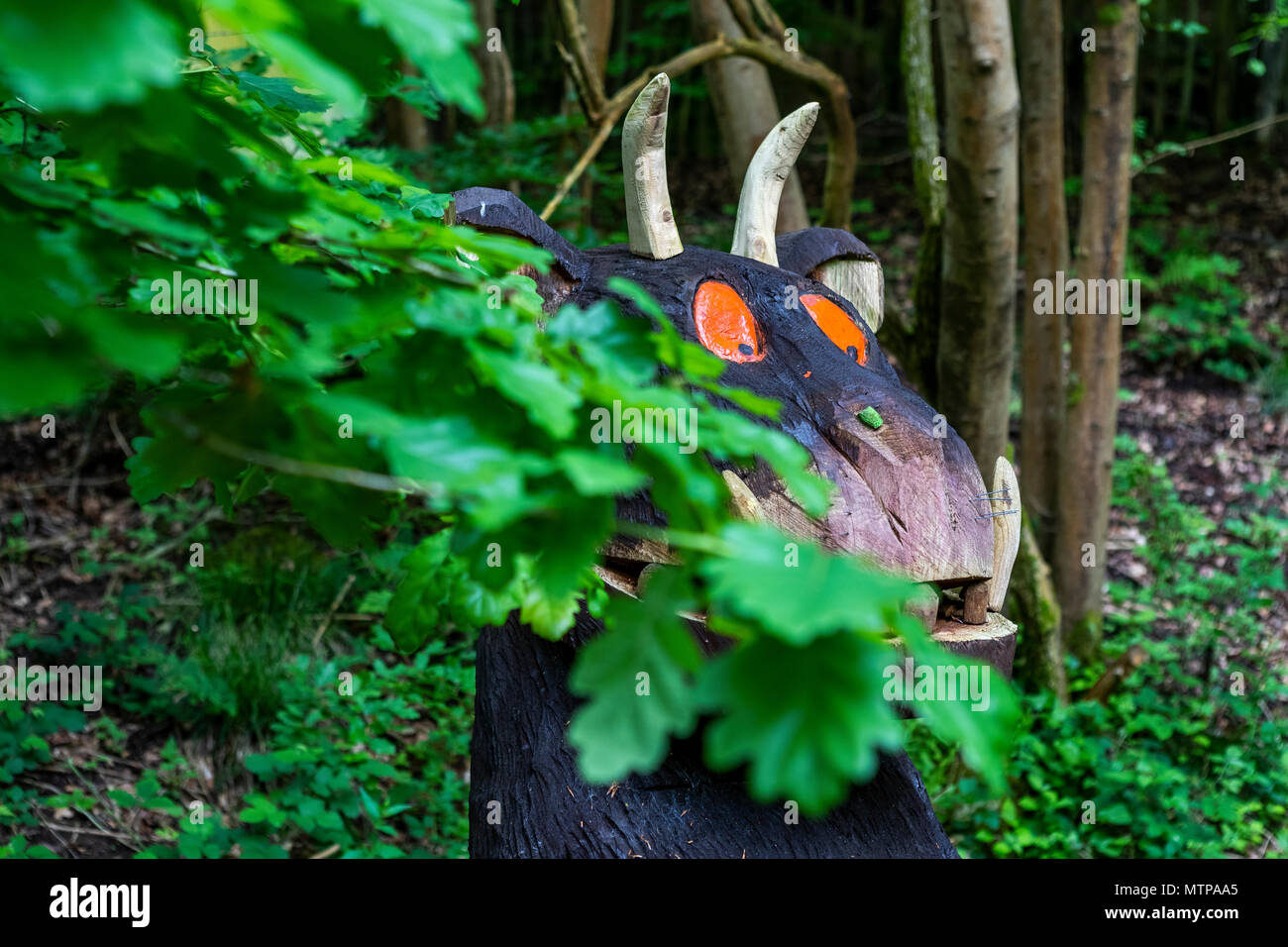 A giant chainsaw carved Gruffalo. Fire and Wood at Dean Heritage Centre ...