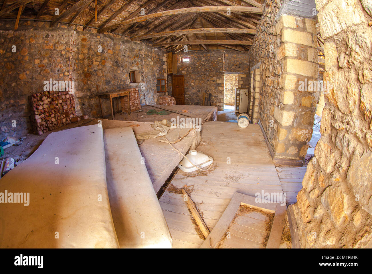Elafonissons Island, Greece - August 26, 2015: Bricks and contraction ...