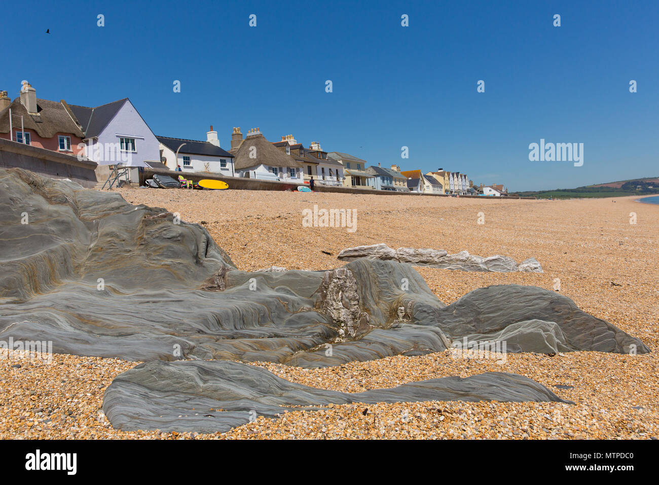 Slapton Sands beach Devon England UK, from Torcross in direction of ...