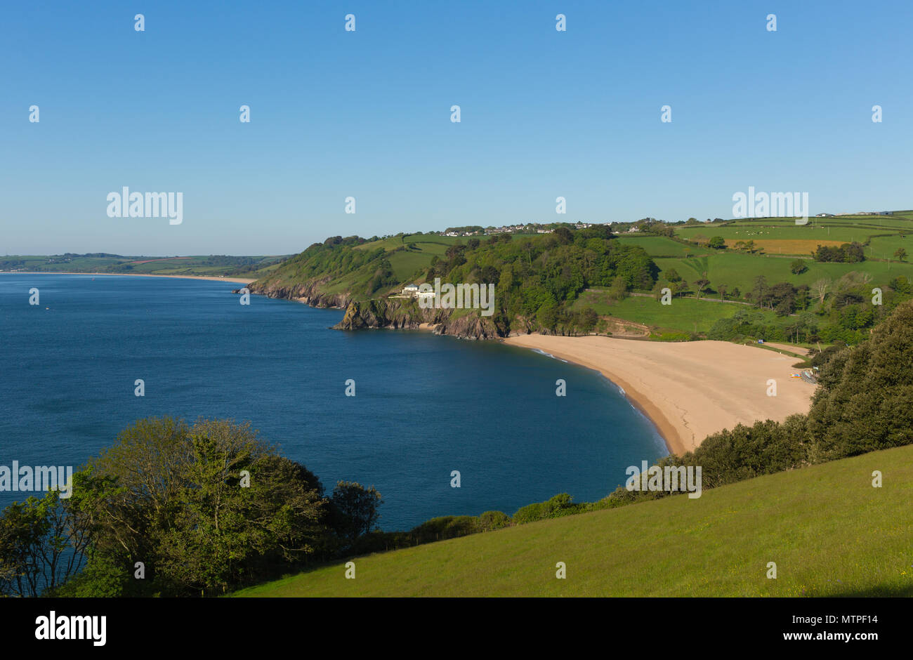 Blackpool Sands beach near Dartmouth and Stoke Fleming Devon UK with ...