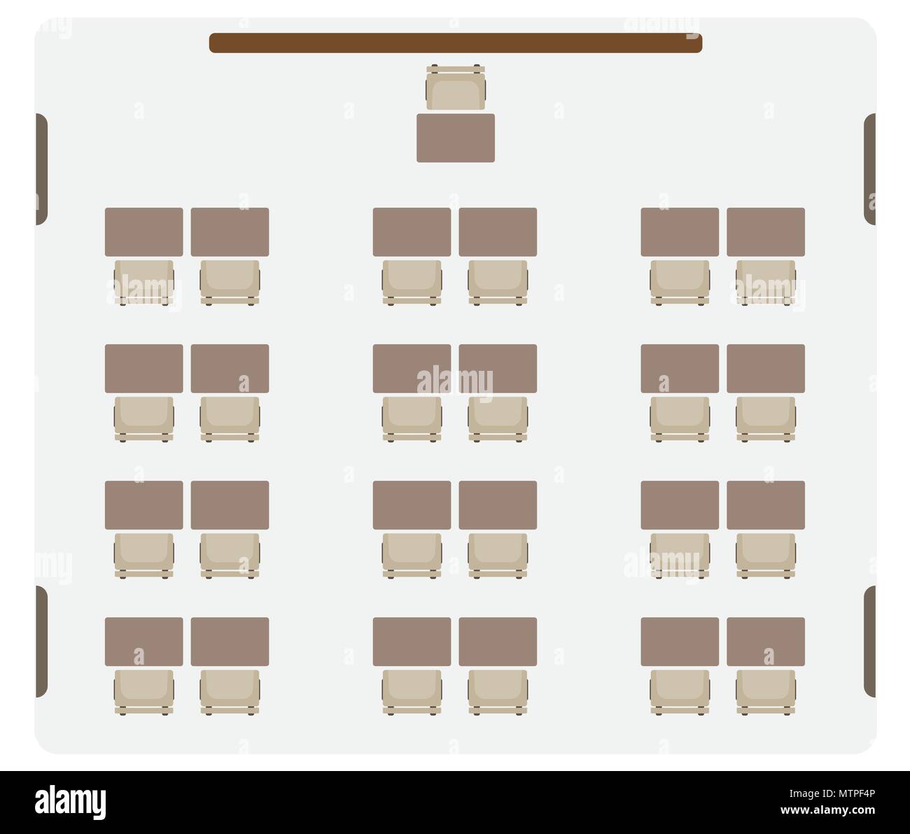 Seat map of Classroom show table and chair Vector Stock Vector Image ...