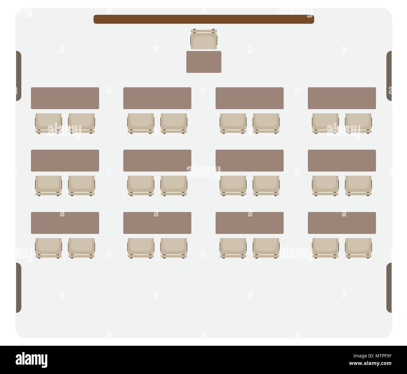 Seat map of Classroom show table and chair Vector Stock Vector Image ...