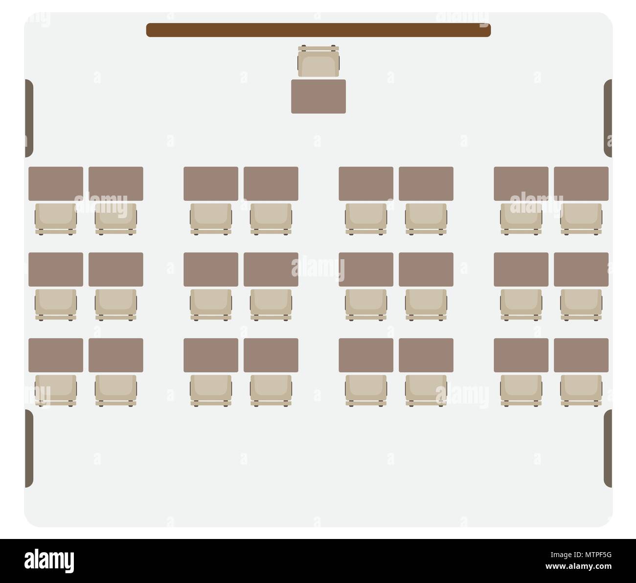 Seat map of Classroom show table and chair Vector Stock Vector Image ...
