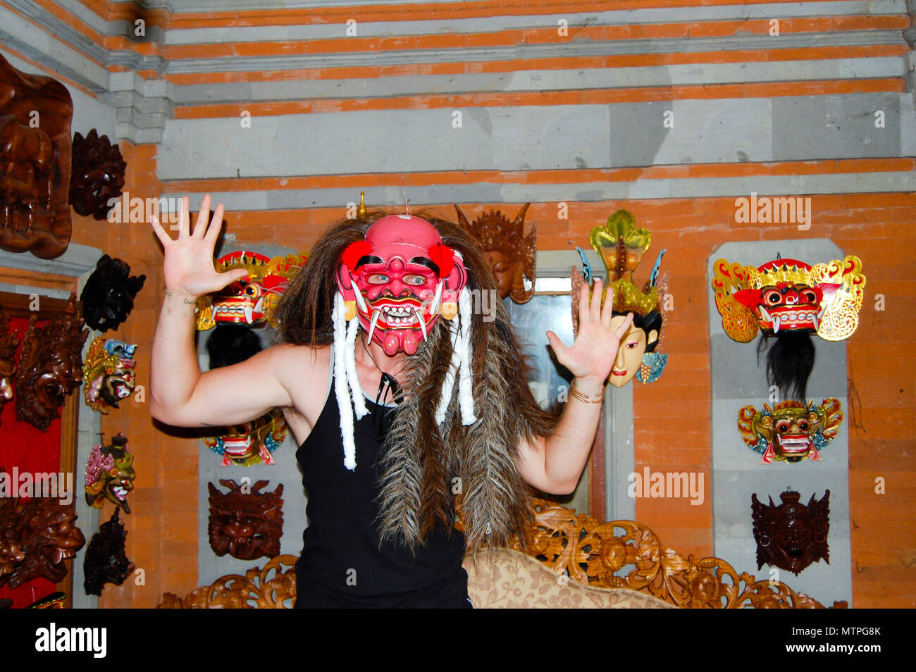 Tourist in Mask Shop - Bali - Indonesia Stock Photo - Alamy