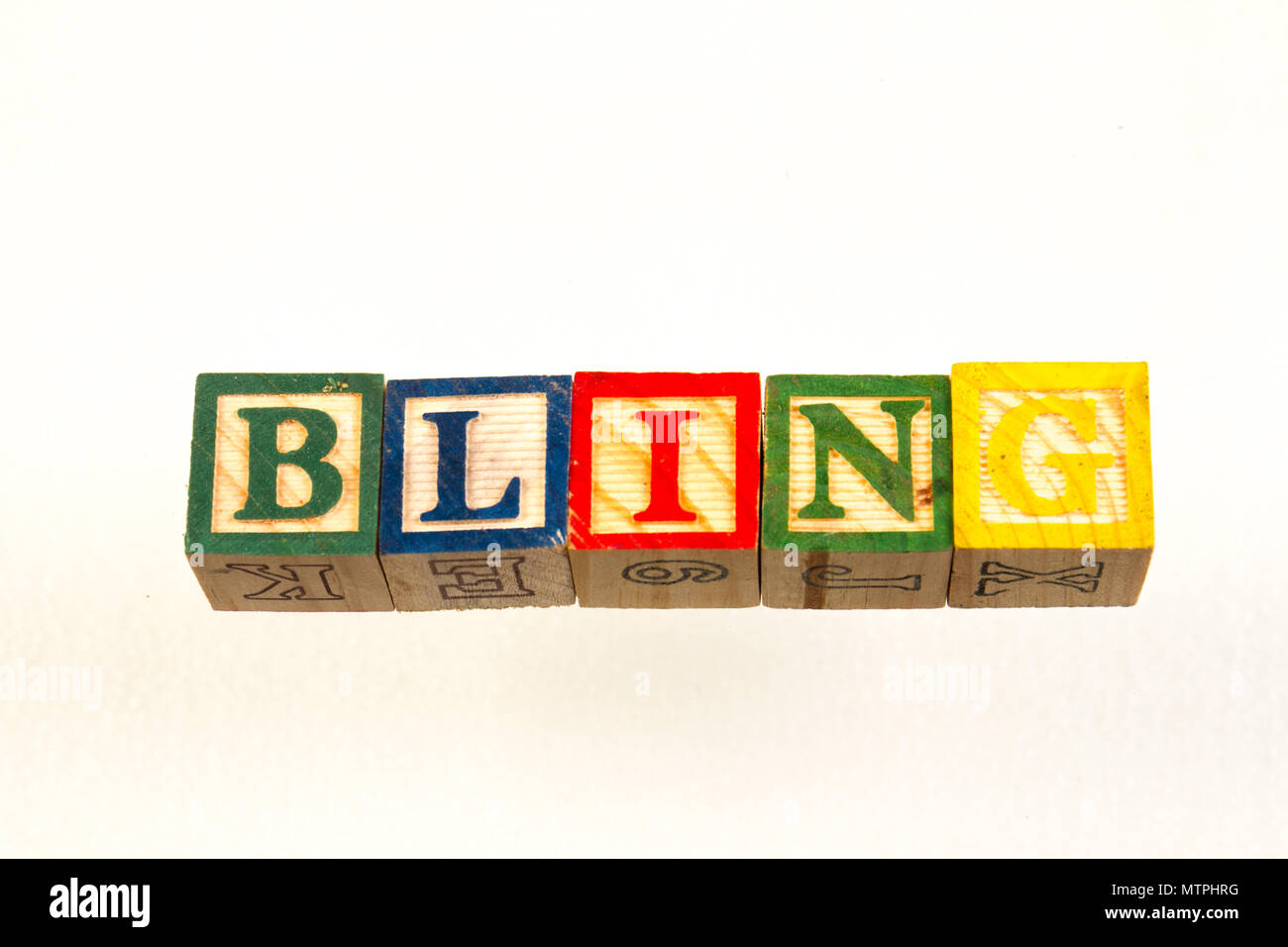 The term bling displayed visually on a white background using colorful ...