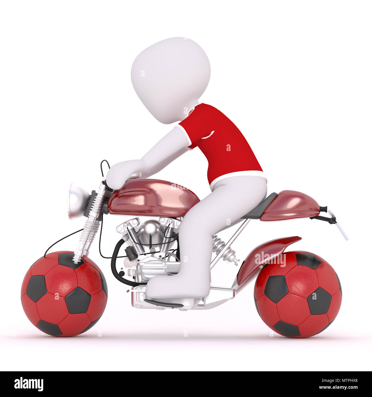 driving motorcycle with football wheels Stock Photo - Alamy