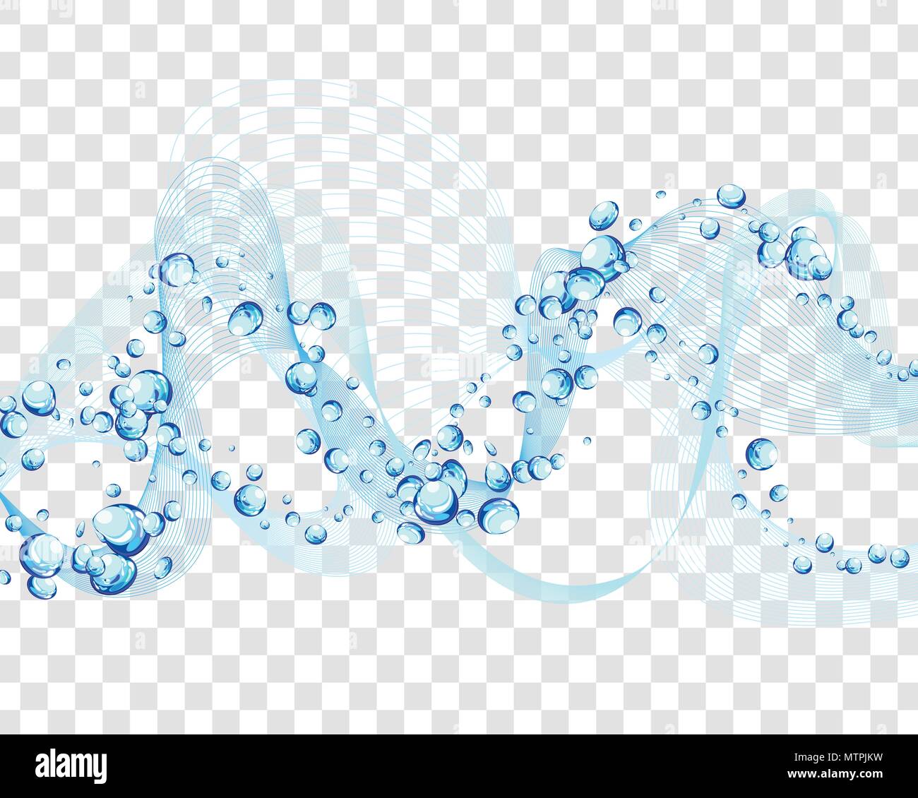 Abstract water vector background with bubbles of air and transparency ...