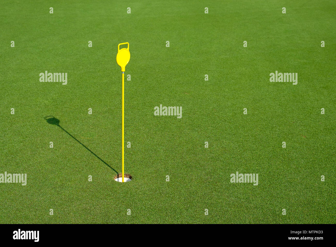 Golf hole in the green field Stock Photo - Alamy