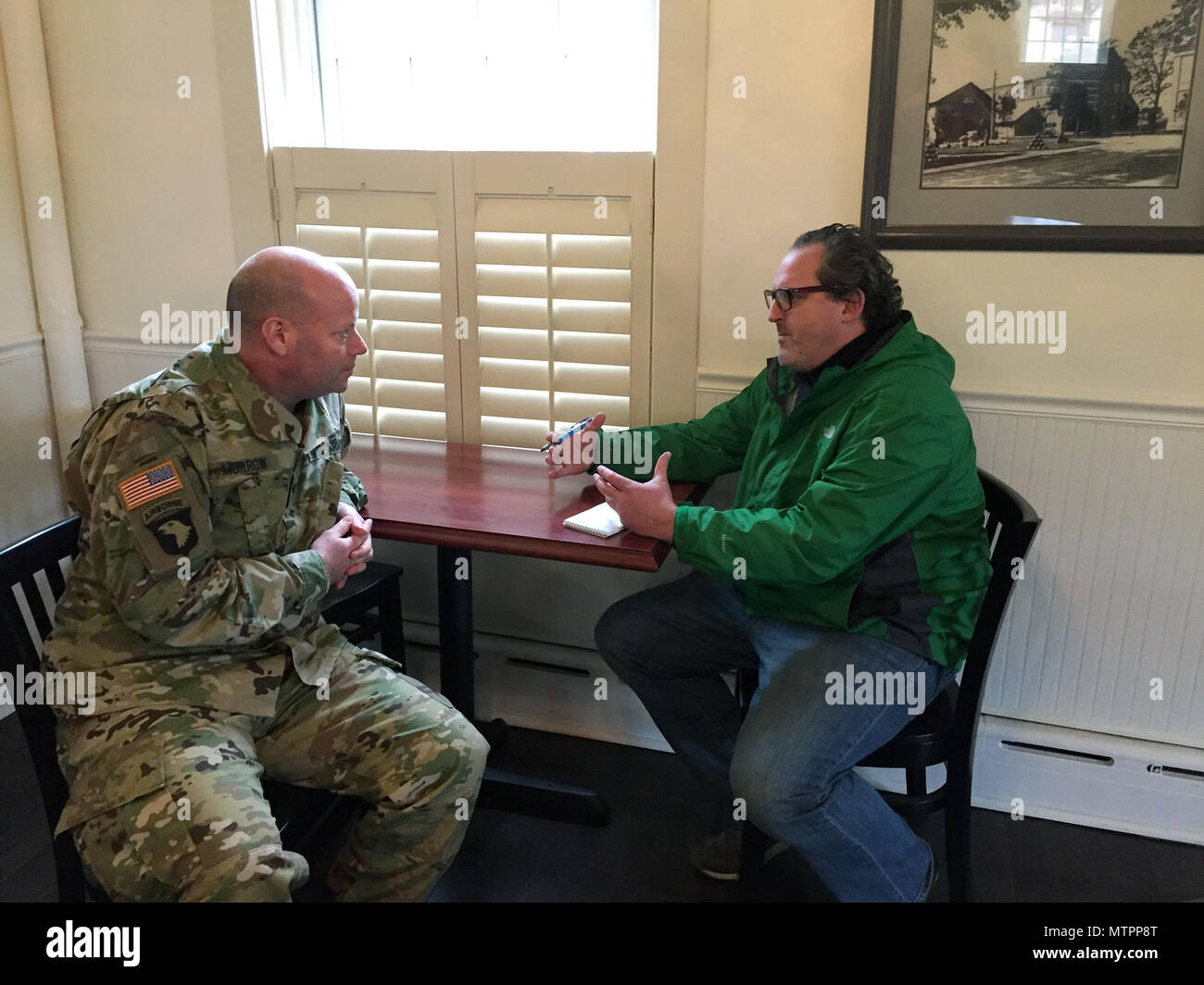 Arsenal Commander Col. Joseph Morrow talking to Times Union newspaper ...