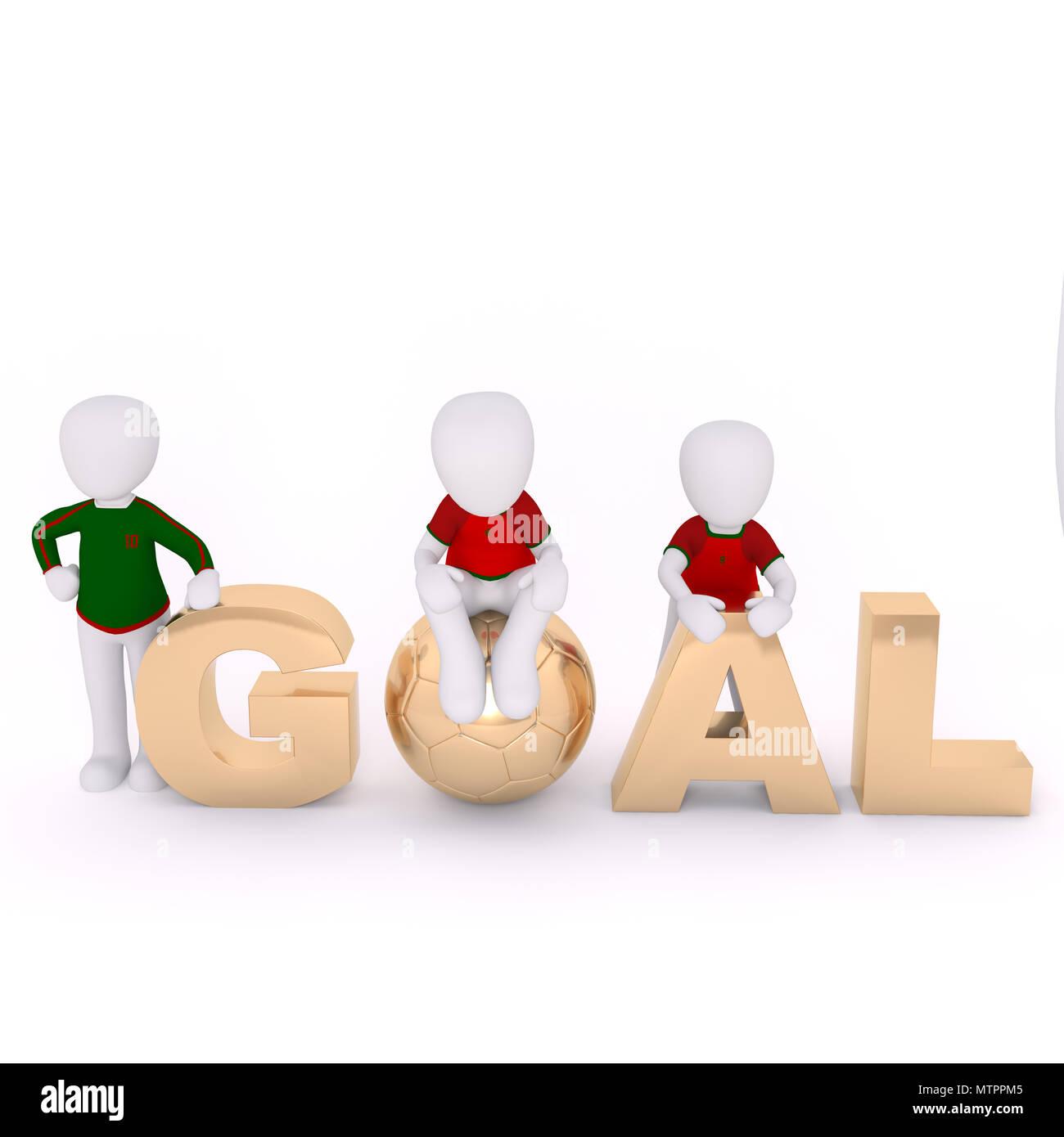golden goal letters with football player Stock Photo - Alamy