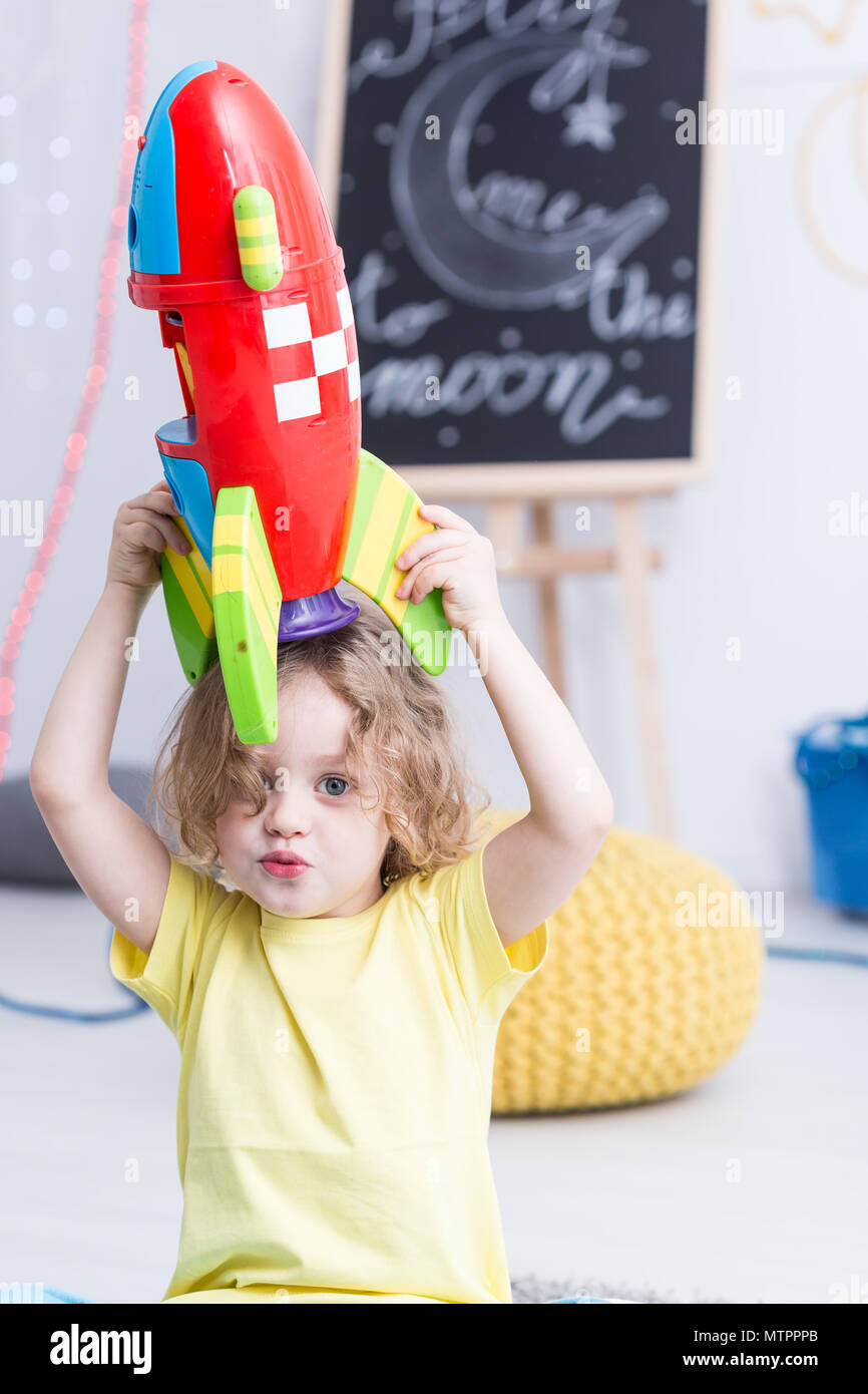 Young kid playing with rocket hi-res stock photography and images - Alamy