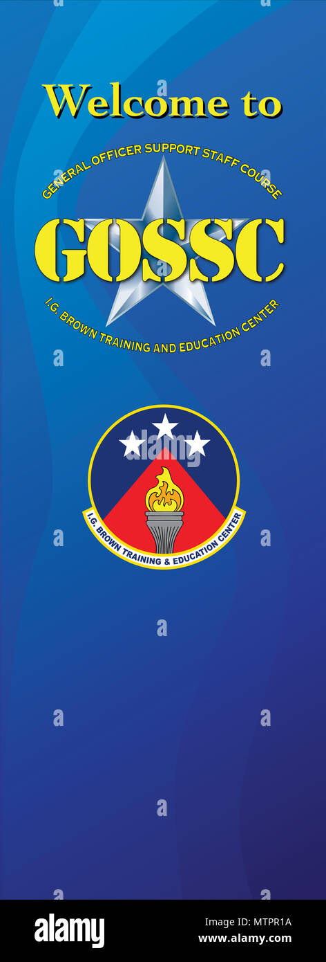 A standing banner advertising the General Officer Support Staff Course ...