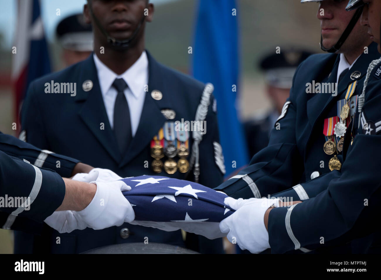 Airmen from the U.S. Air Force Honor Guard perform full military ...