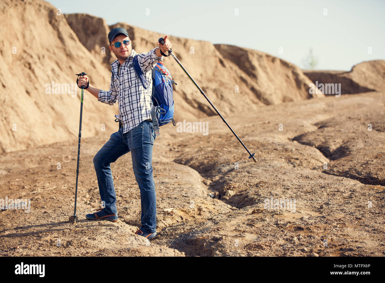 Pointing walking stick hi-res stock photography and images - Alamy