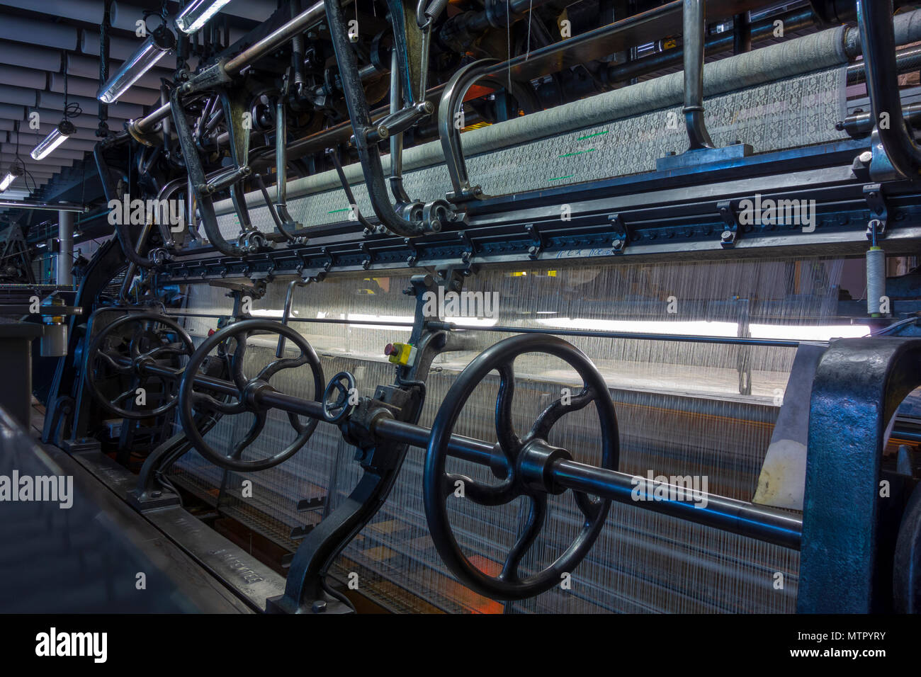 John Jardine lace machine (Nottingham, 1907) at the Calais Lace Museum ...