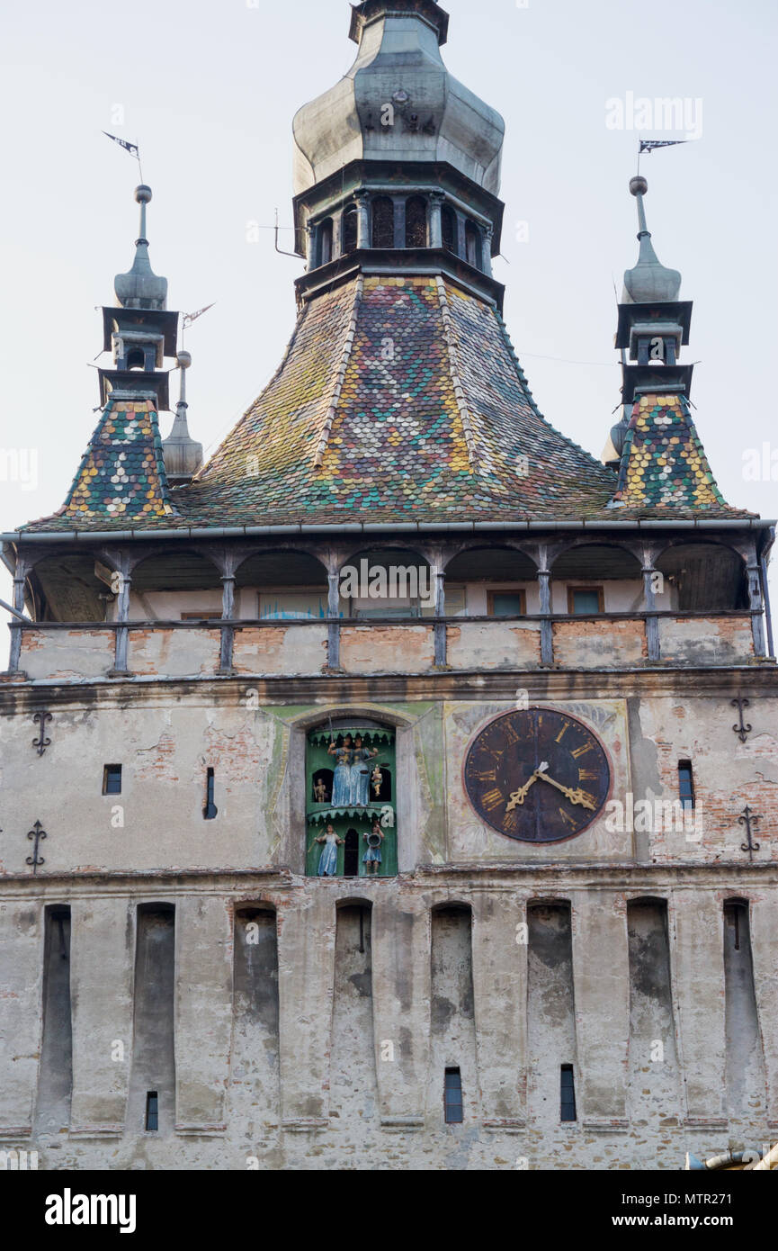 Historical clock tower Sighisoara Transivania Romania Stock Photo - Alamy