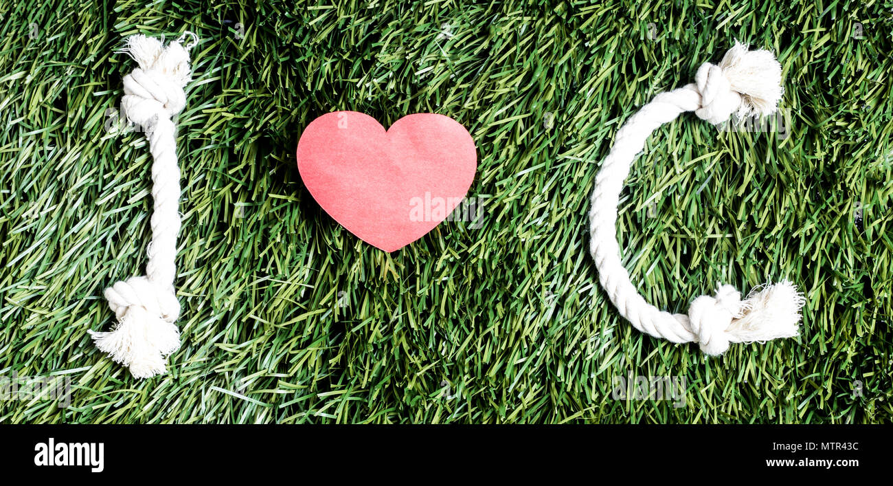 I love C on green grass background Stock Photo - Alamy