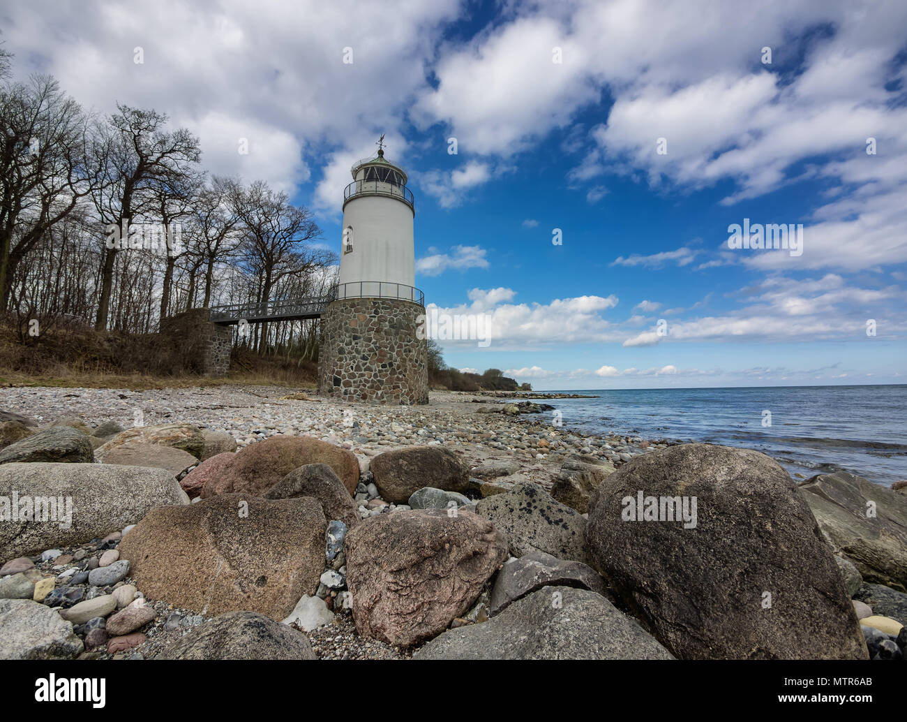 Taksensand lighthouse on the island of Als in southern Denmark Stock ...