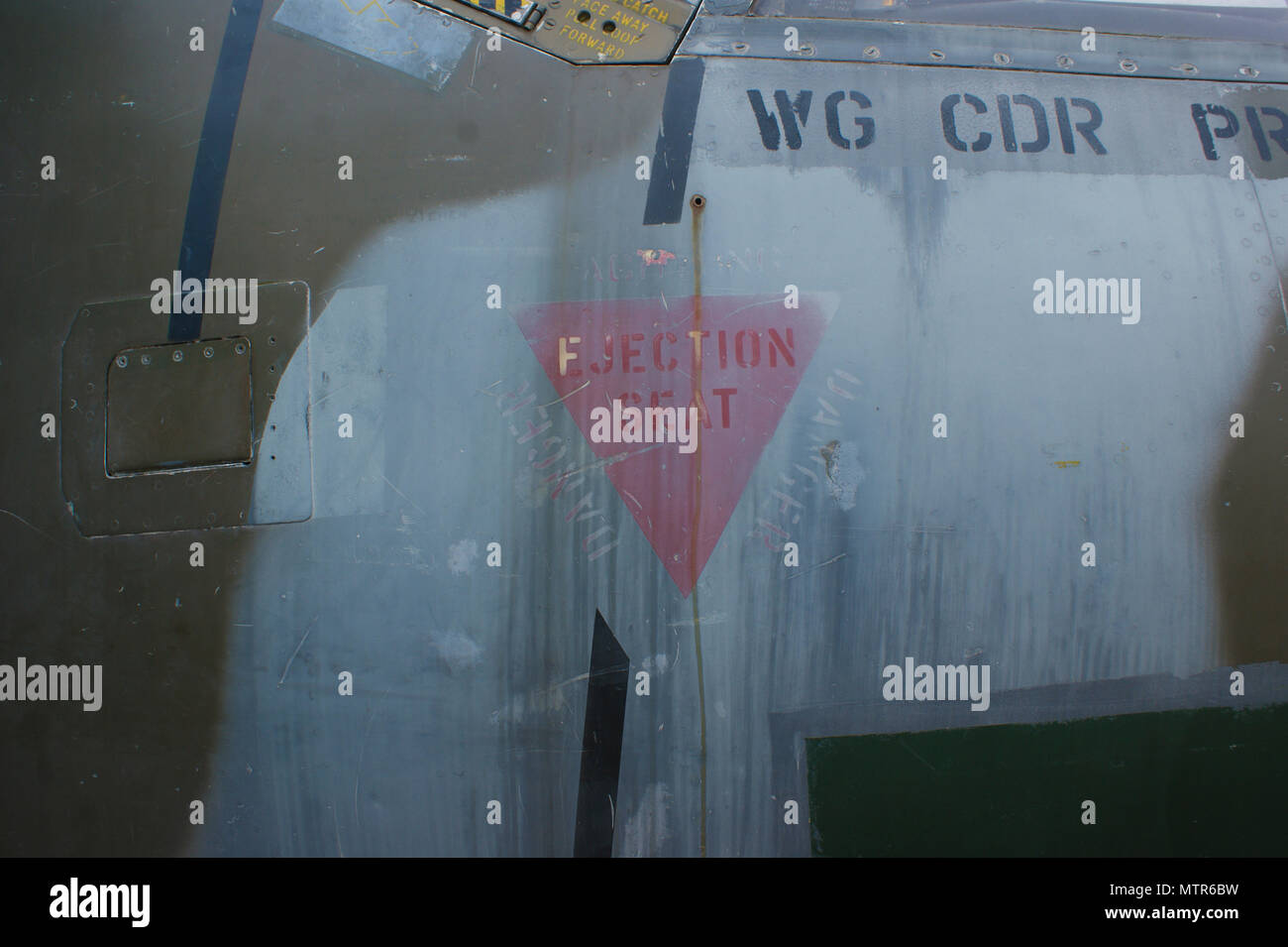 RAF 100. RAF Harrier Jump Jet close ups of paint work on a static plane ...