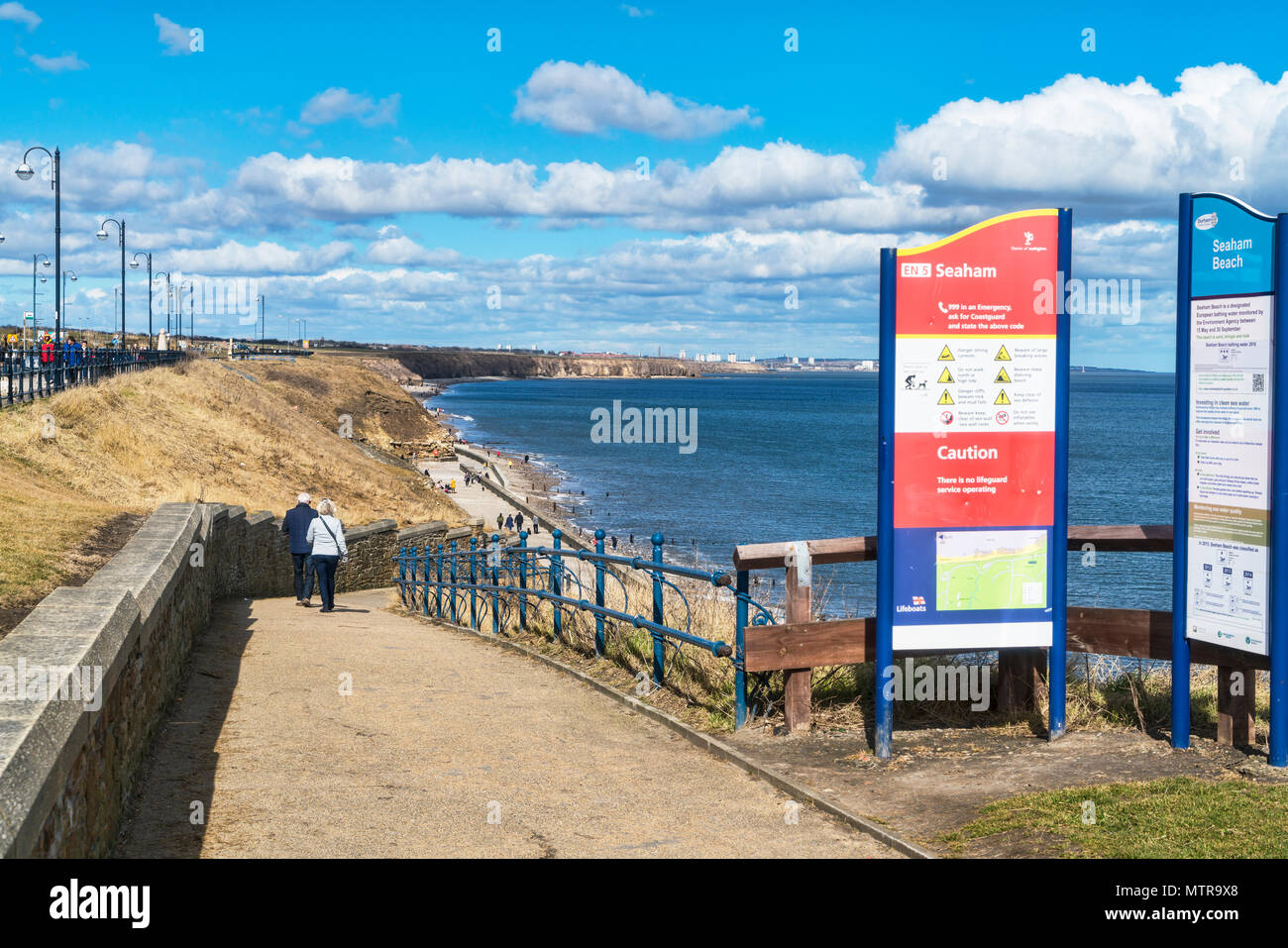 Seaham beach, promenade, Cleveland, County Durham, England, UK Stock ...