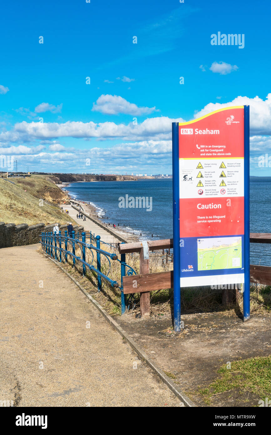 Seaham beach, promenade, Cleveland, County Durham, England, UK Stock ...