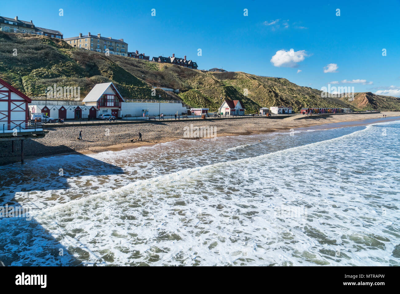 Saltburn-by-the-sea, from pier, Cleveland, North Yorkshire, England, UK ...
