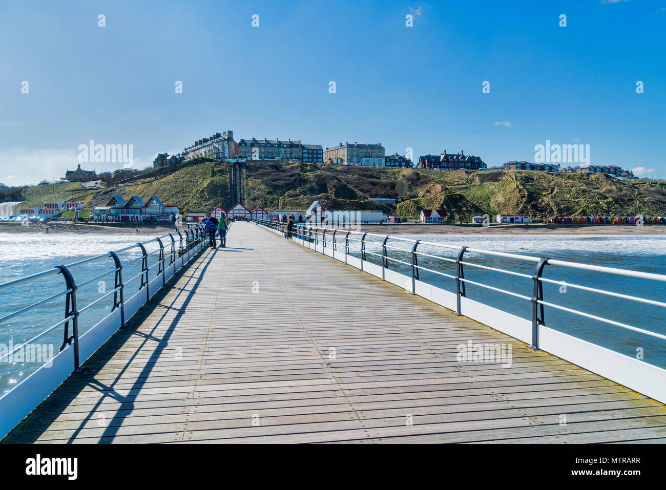 Saltburn-by-the-sea, from pier, Cleveland, North Yorkshire, England, UK ...
