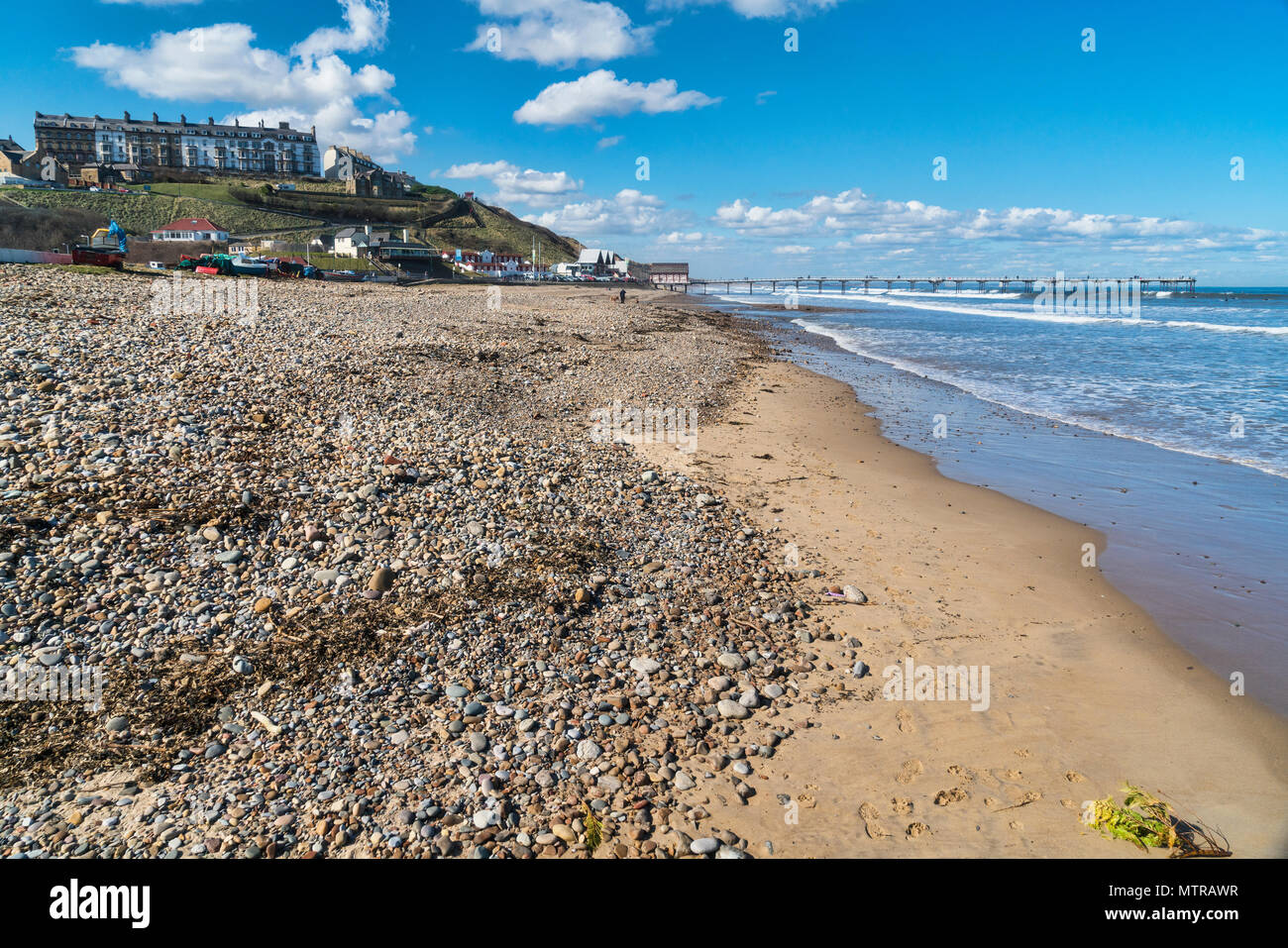 Saltburn-by-the-sea, beach, pier, Cleveland, North Yorkshire, England ...