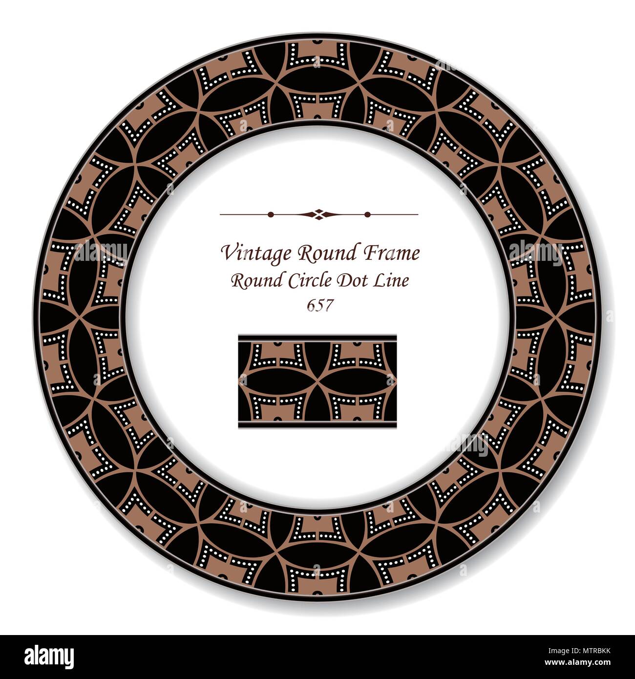 Vintage Round Retro Frame circle curve cross dot line, antique style ...