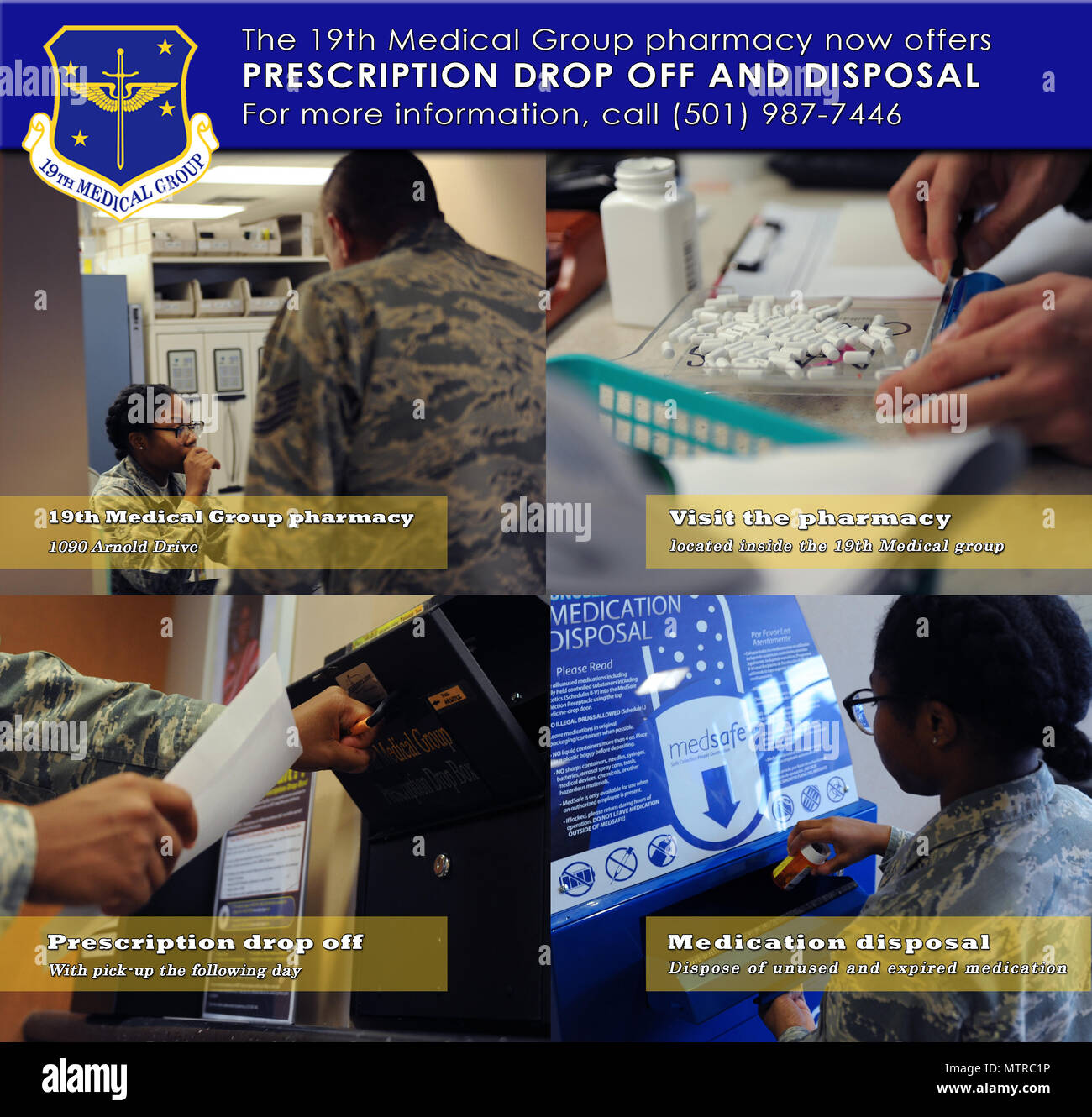 Located at the front entrance of the 19th Medical Group in Bldg. 1090 ...