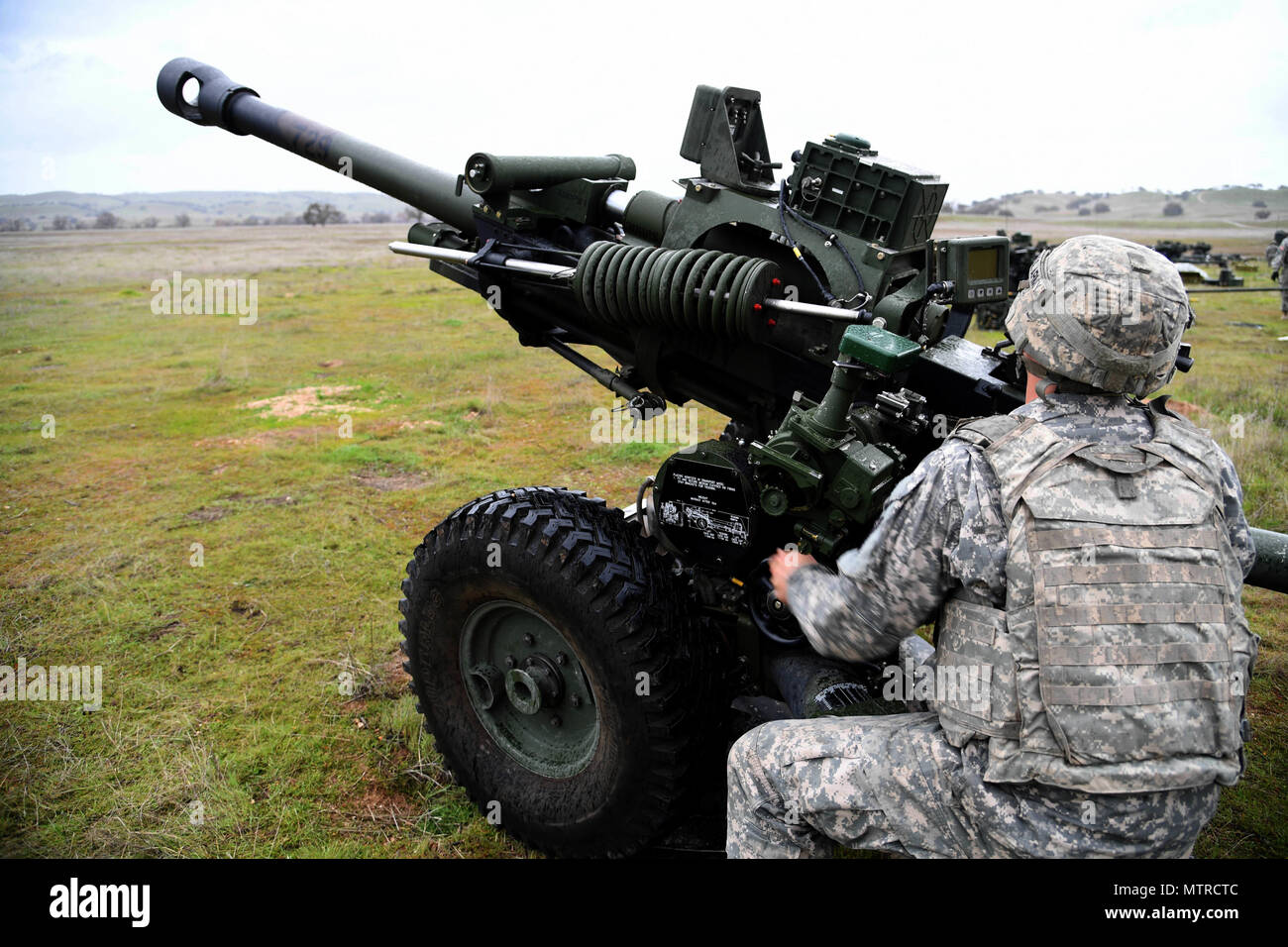 An Army Soldier assigned to Alpha Battery, 1-143rd Field Artillery ...