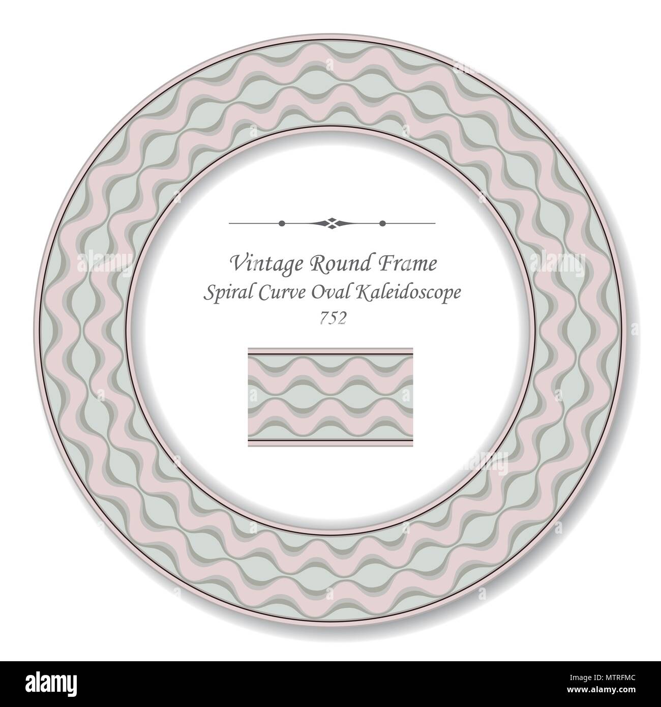 Vintage Round Retro Frame spiral curve cross oval geometry kaleidoscope ...