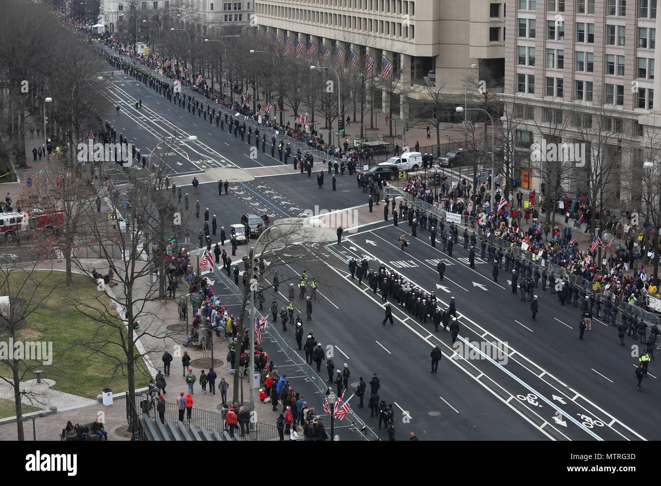 U.S. Navy members march down Pennsylvania Avenue to their assigned ...