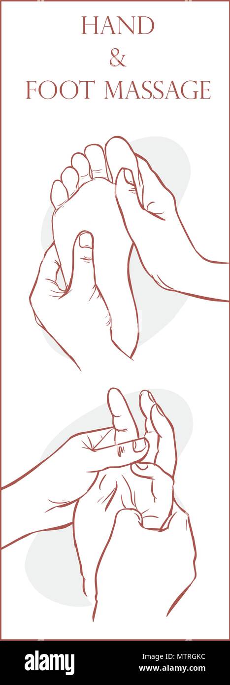 Hand massage and foot massage vector illustration Stock Vector Image ...