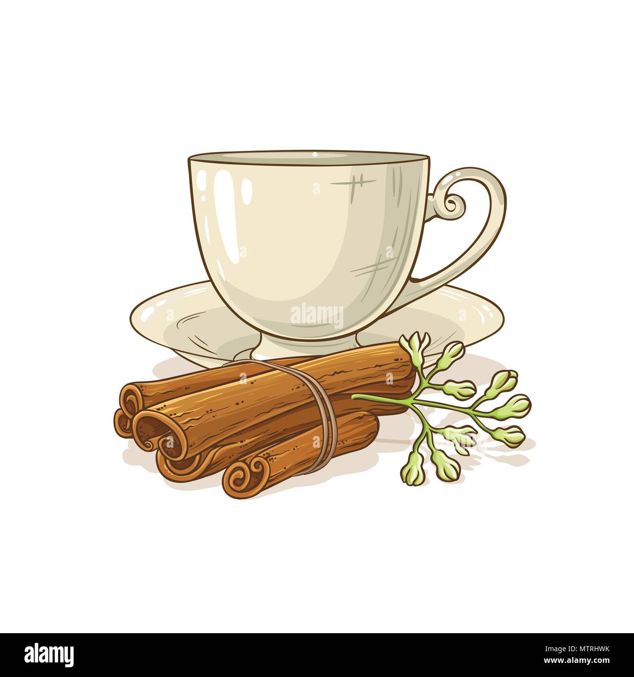 cup of cinnamon tea illustration on white background Stock Vector Image ...