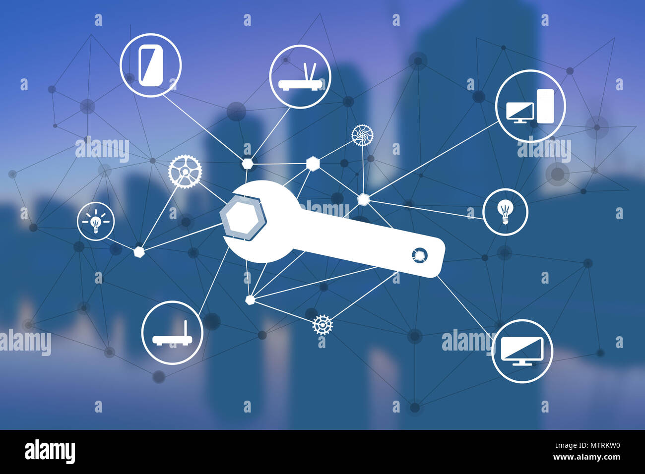 Networking and connectivity fix concept illustration Stock Photo - Alamy