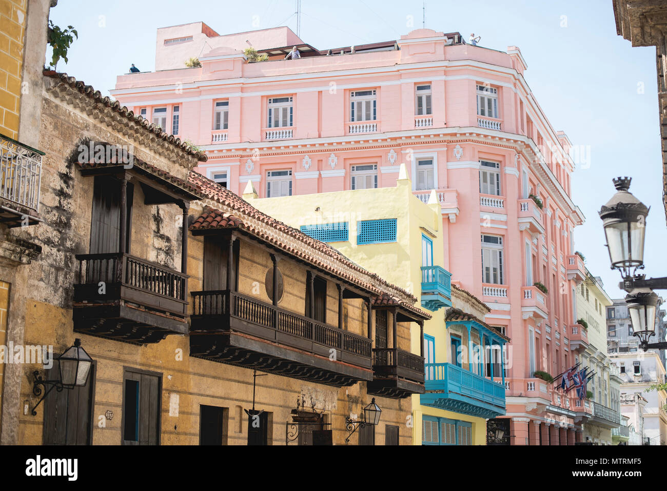 A pastel pink building in Havana, Cuba Stock Photo - Alamy