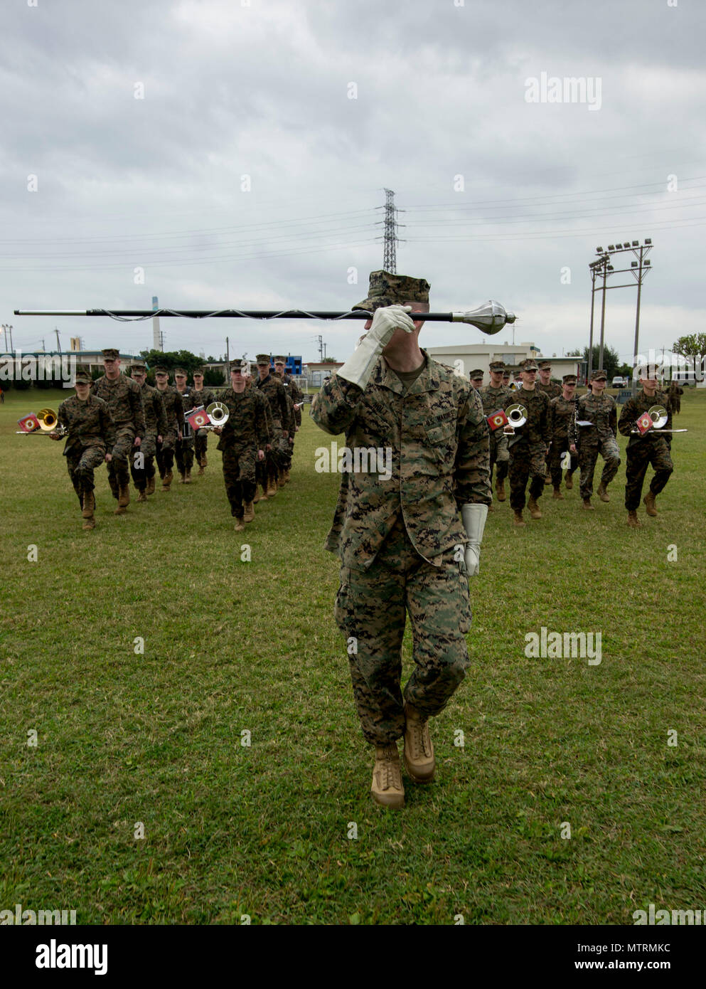 The III Marine Expeditionary Force band performs during a change of ...
