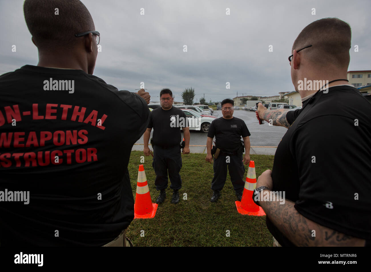 Non-Lethal Weapons Intructors spray oleoresin capsaicin (OC) at ...