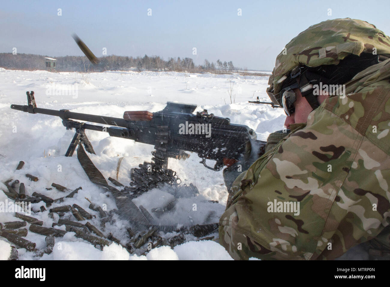 A Soldier with Company A, 1st Battalion, 179th Infantry Regiment, 45th ...