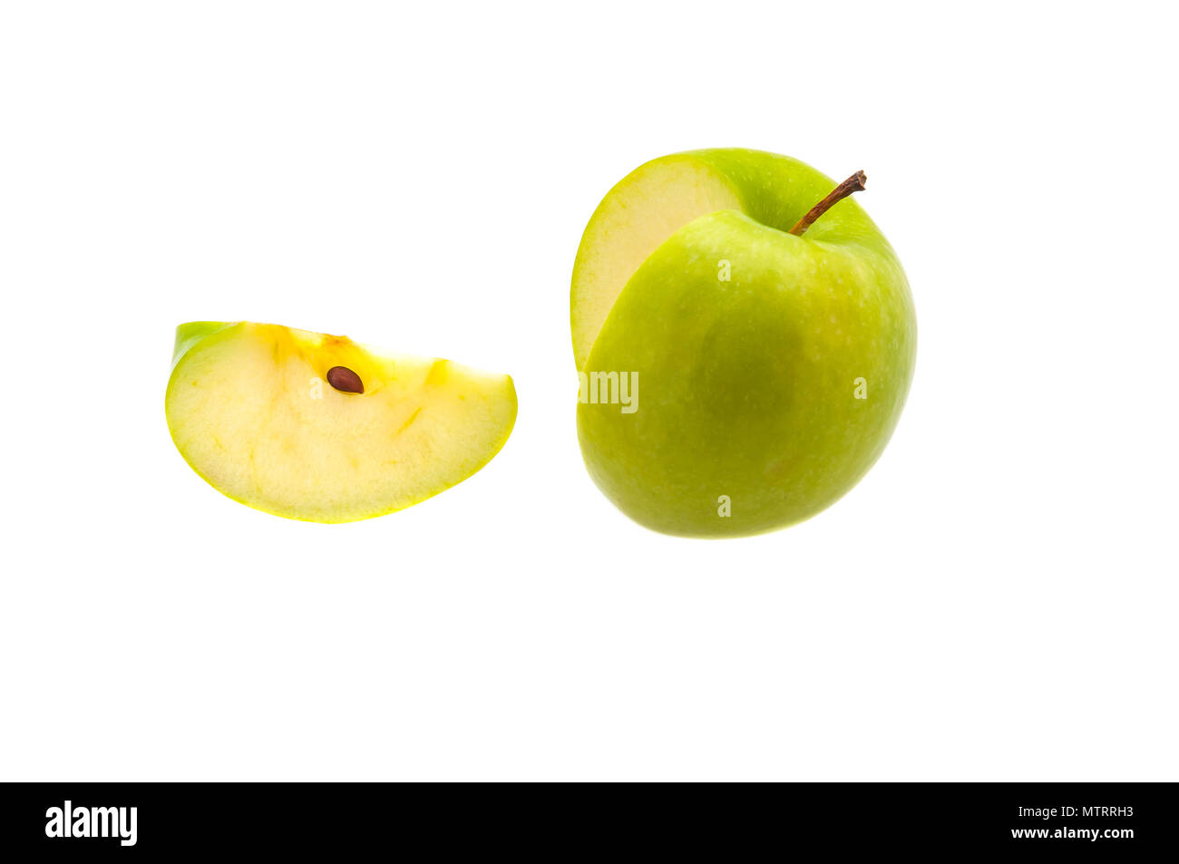 Granny smith green apple on branch hi-res stock photography and images ...