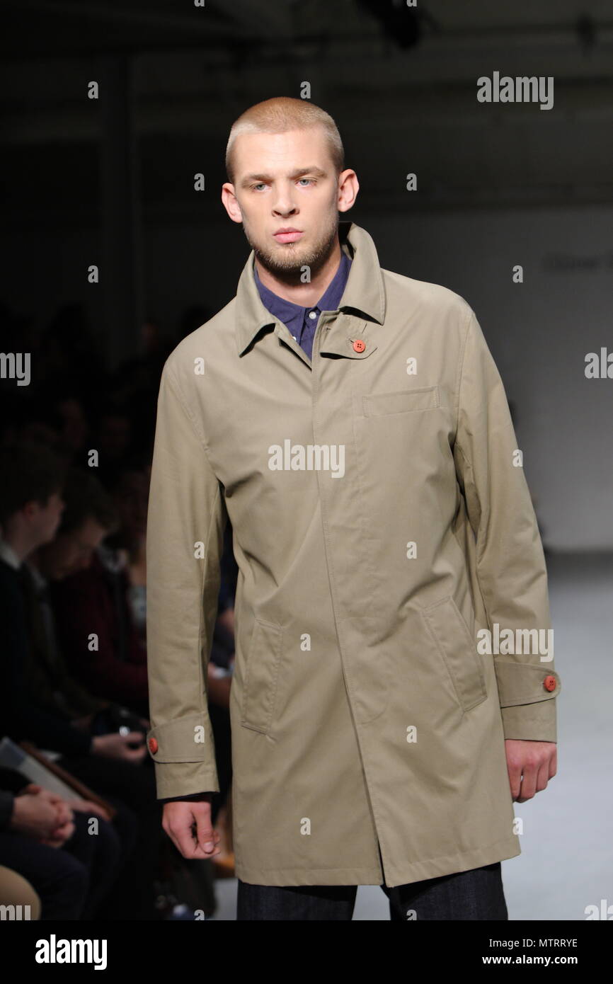 UK Fashion - Male model on the runway during the Oliver Spencer Spring ...