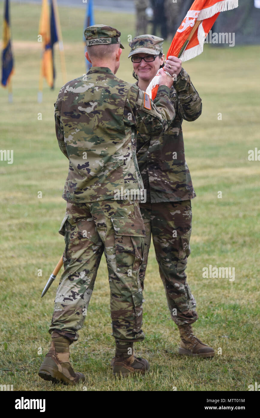 U.S. Army Col. Carl Worthington, left, commander of the 2nd Theater ...