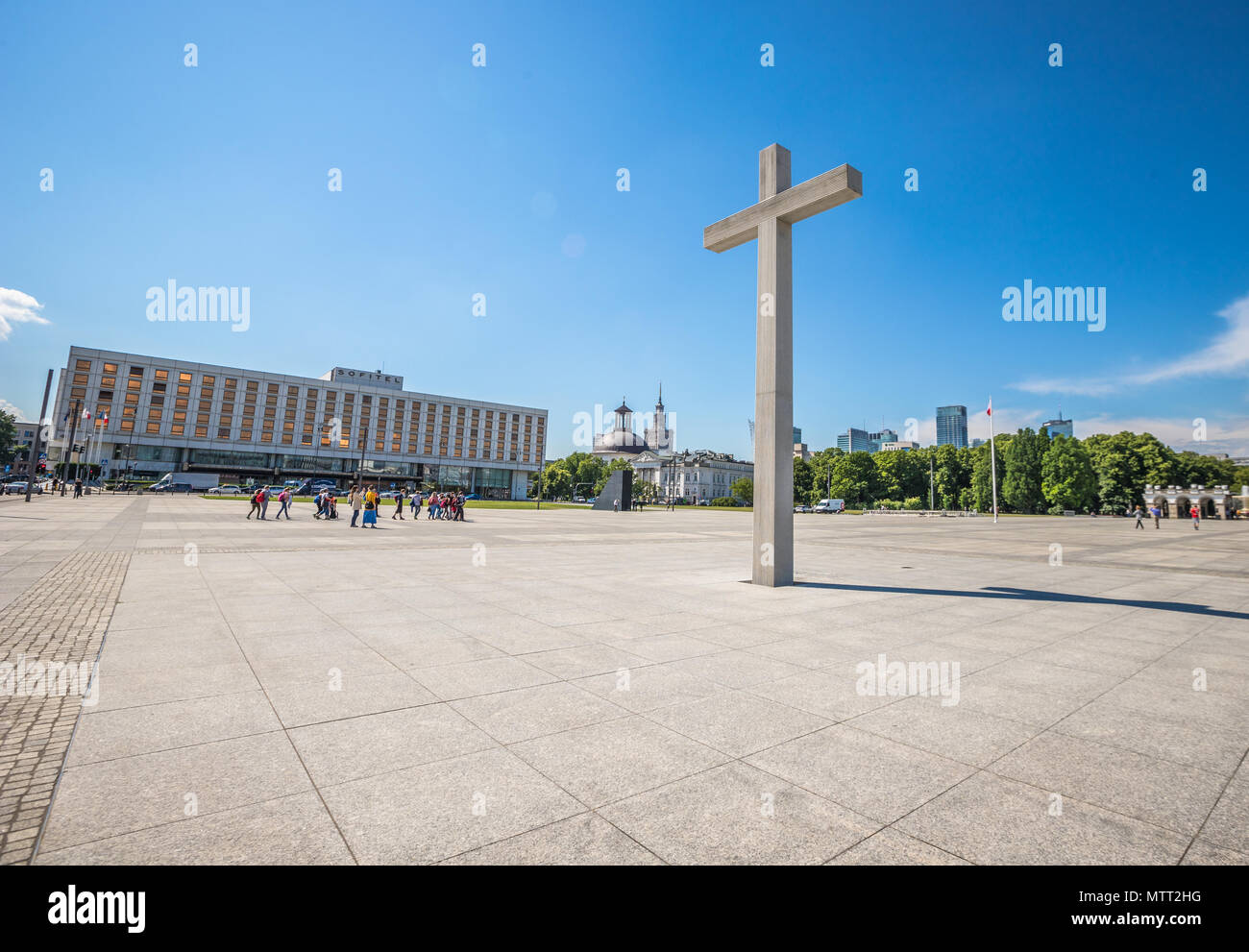 Cross in Warsaw Square Stock Photo - Alamy