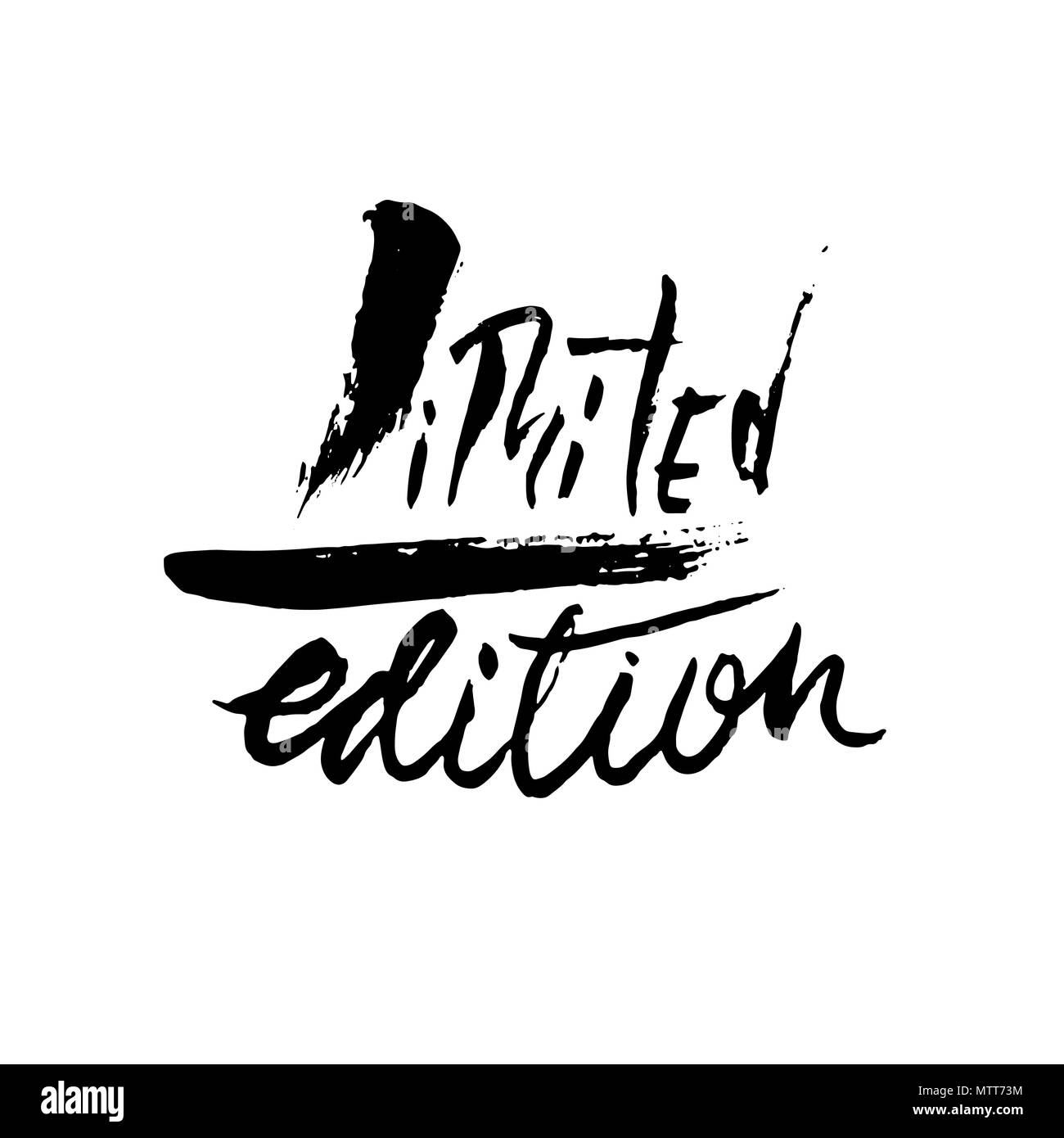 Limited edition. Ink handwritten lettering. Modern dry brush ...