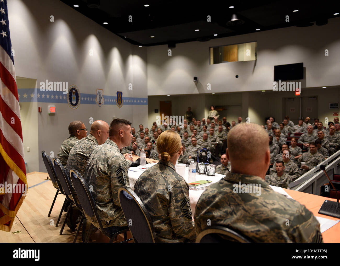 U.S. Air Force First Sergeants answer questions from a chiefs’ panel in ...